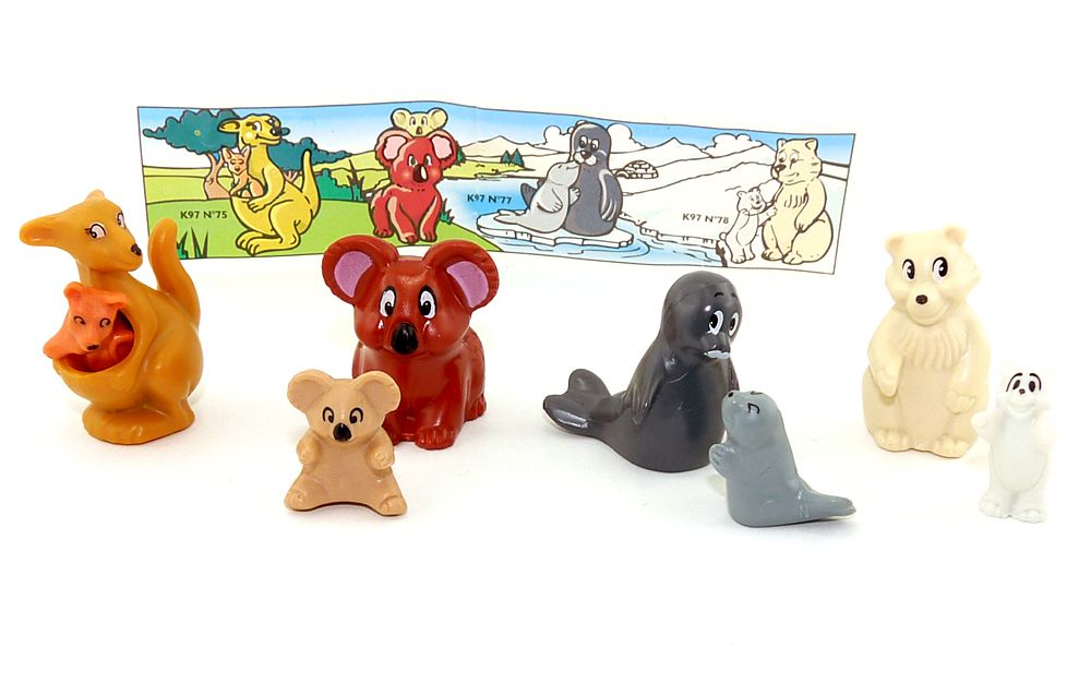 Überraschungsei Figuren Satz Tierfamilien. Alle 4 Figuren der Serie und ...